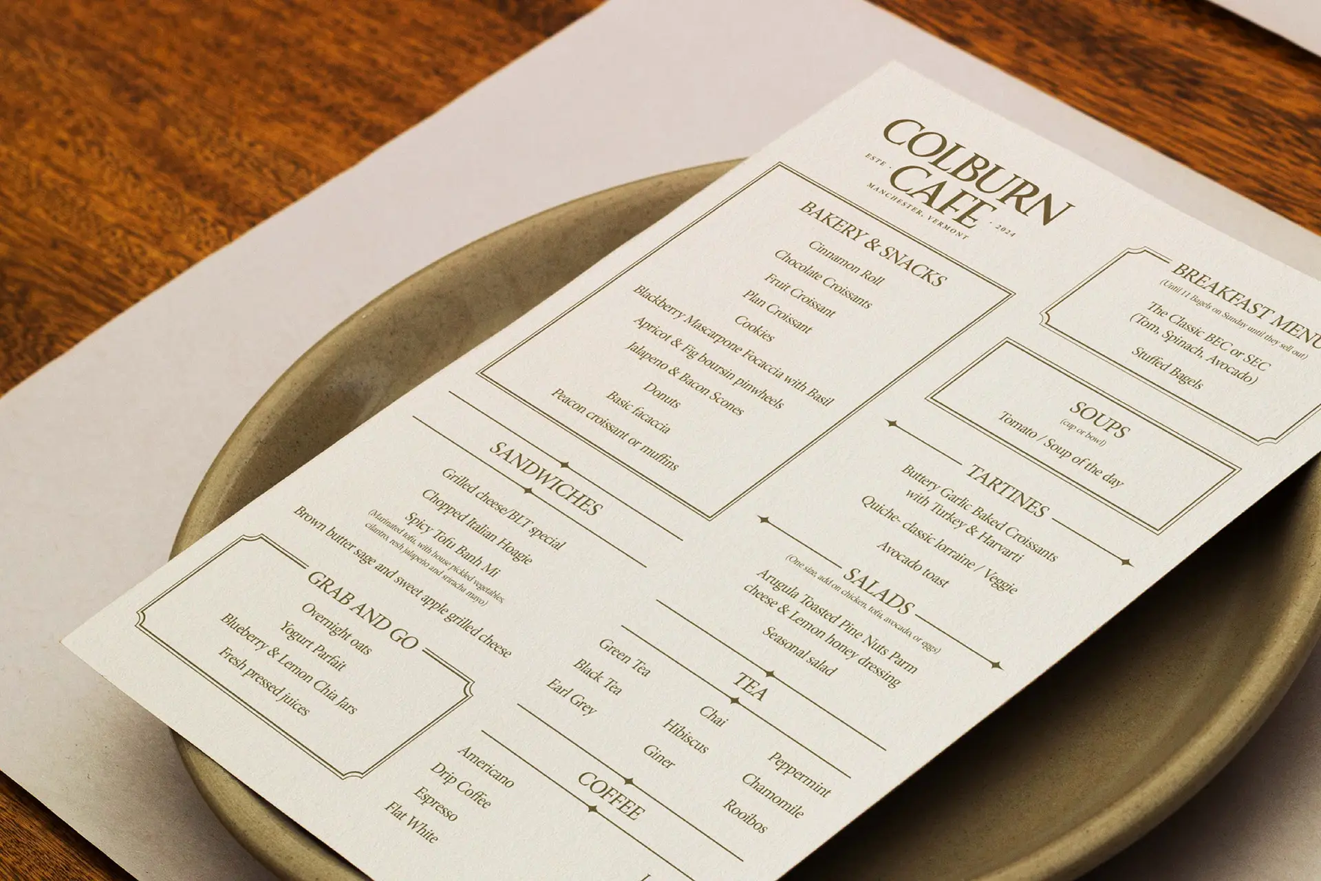 Food Menu - Colburn Cafe